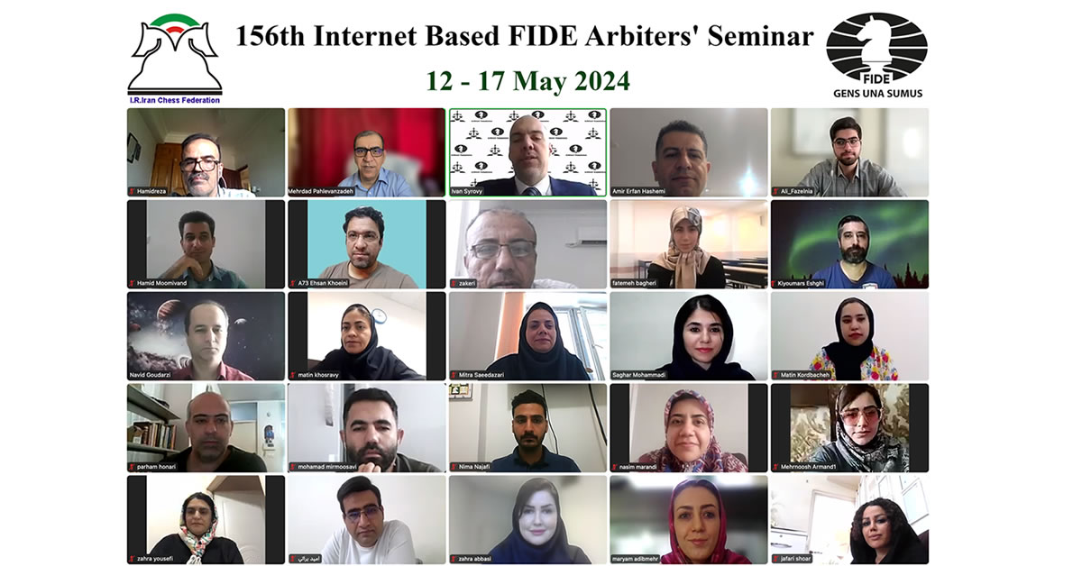 156th Internet-based FIDE Arbiters’ Seminar (IRI) – Report – FIDE Arbiters' Commission