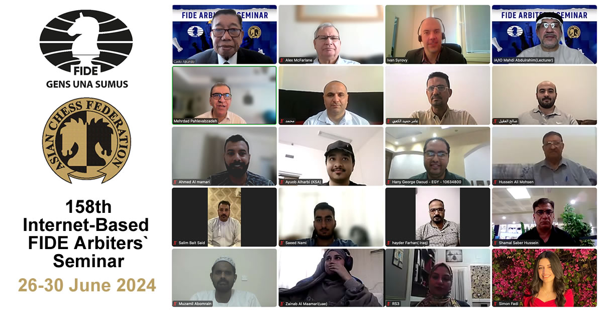 158th Internet-based FIDE Arbiters’ Seminar (Asian Chess Federation ...