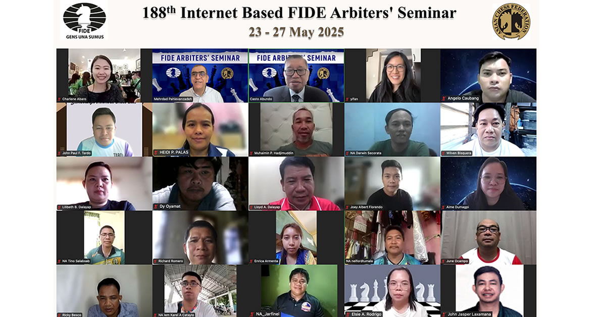 188th Internet-based FIDE Arbiters’ Seminar (PHI) – Report – FIDE Arbiters' Commission