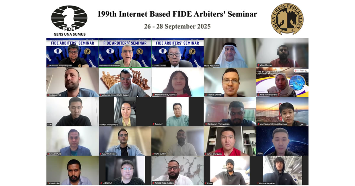 199th Internet-based FIDE Arbiters’ Seminar (Asian Chess Federation) – Report – FIDE Arbiters ...